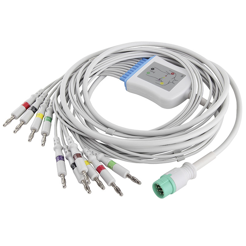 Fukuda EKG Cable and Leadwires IEC 4.0Banana Connector Direct-Connect ...