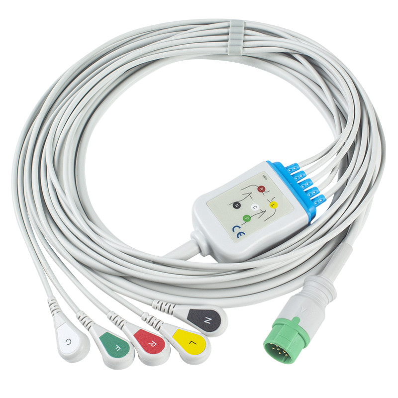 Mennen ECG Cable and Leadwires 5 Lead IEC Clip 12Pin Connector ECG Cable