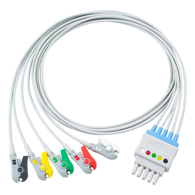 P-Hilips M1625A 989803104521 ECG Lead Wires 6 Lead Cable IEC Clip MP 20 ...